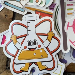 50 Science Themed Decals, Smart Cute Cartoon Stickers Large, Waterproof ...