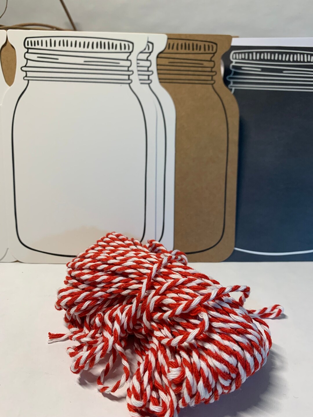 Mason Jar Cards With Bakery String and Rainbow Heart Stickers 6-pack ...