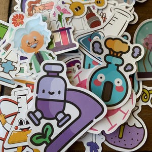 50 Science Themed Decals, Smart Cute Cartoon Stickers Large, Waterproof ...