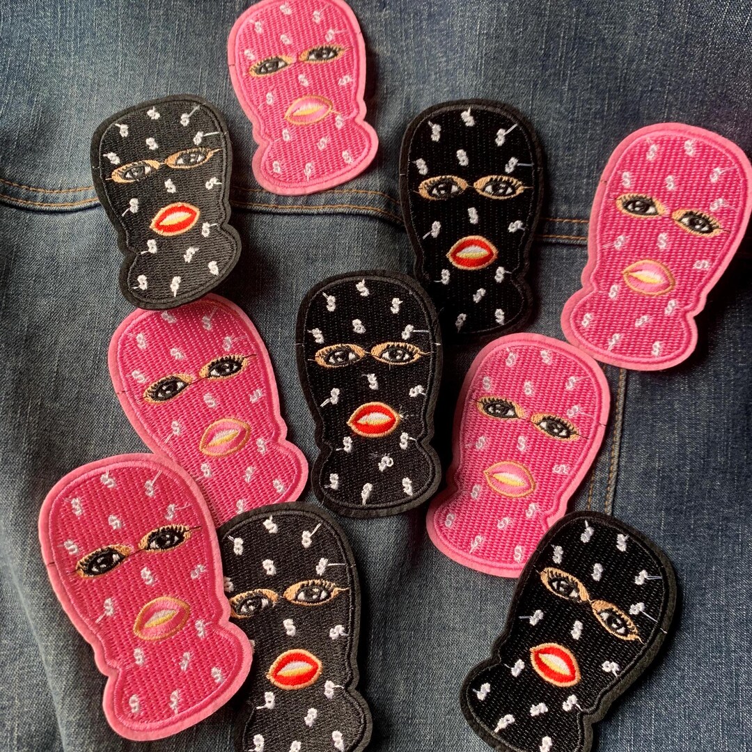 Balaclava Woman Patch: Embroidered Dollar Sign Appliqué - Iron-on ...