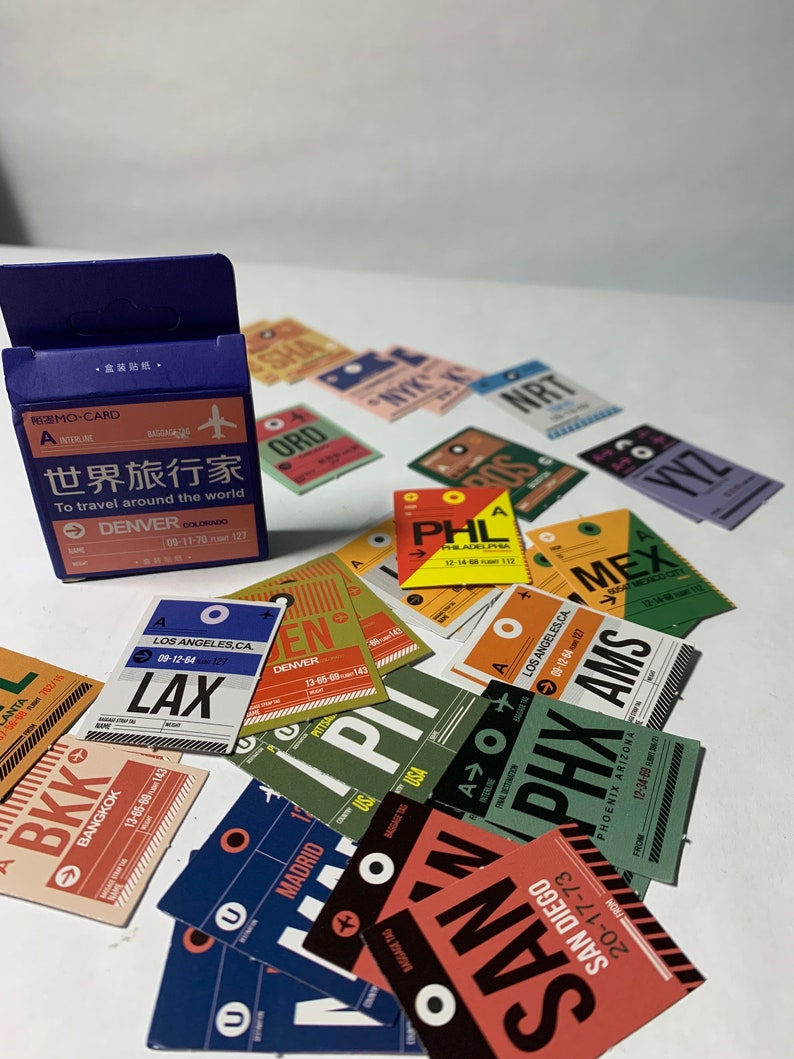 45pcs Airport Code Travel Stickers Holiday Vacation Trunk Suitcase ...