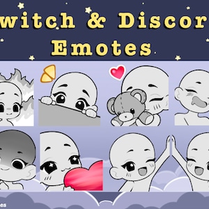 15x DIY Emote Bases for Twitch/discord Emote Base Pack Draw Your Own ...