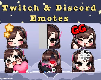 Pink Anime Gamer Girl Emotes Twitch, Discord, Channel Point, Streamer ...