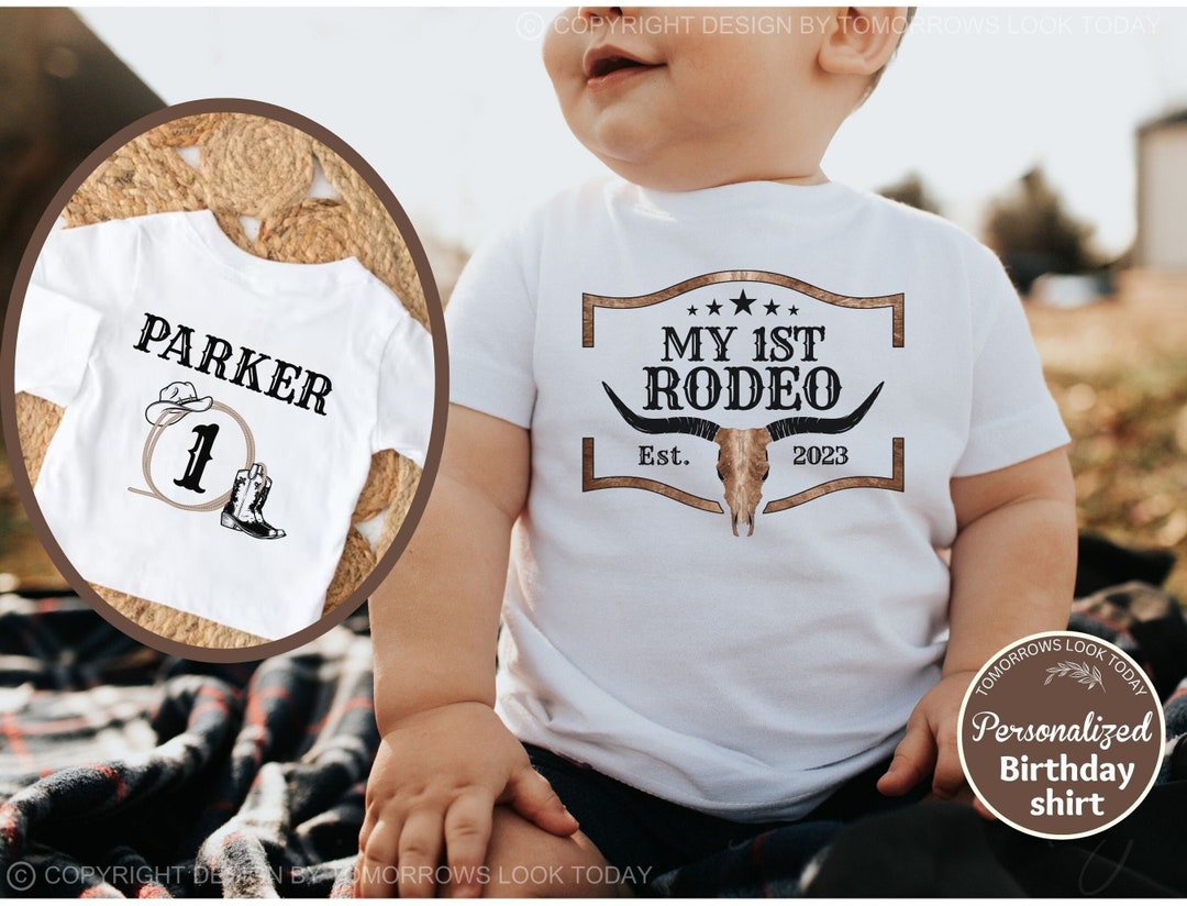 My First Rodeo Birthday Shirt, Cowboy Birthday Shirt, Rodeo Birthday ...