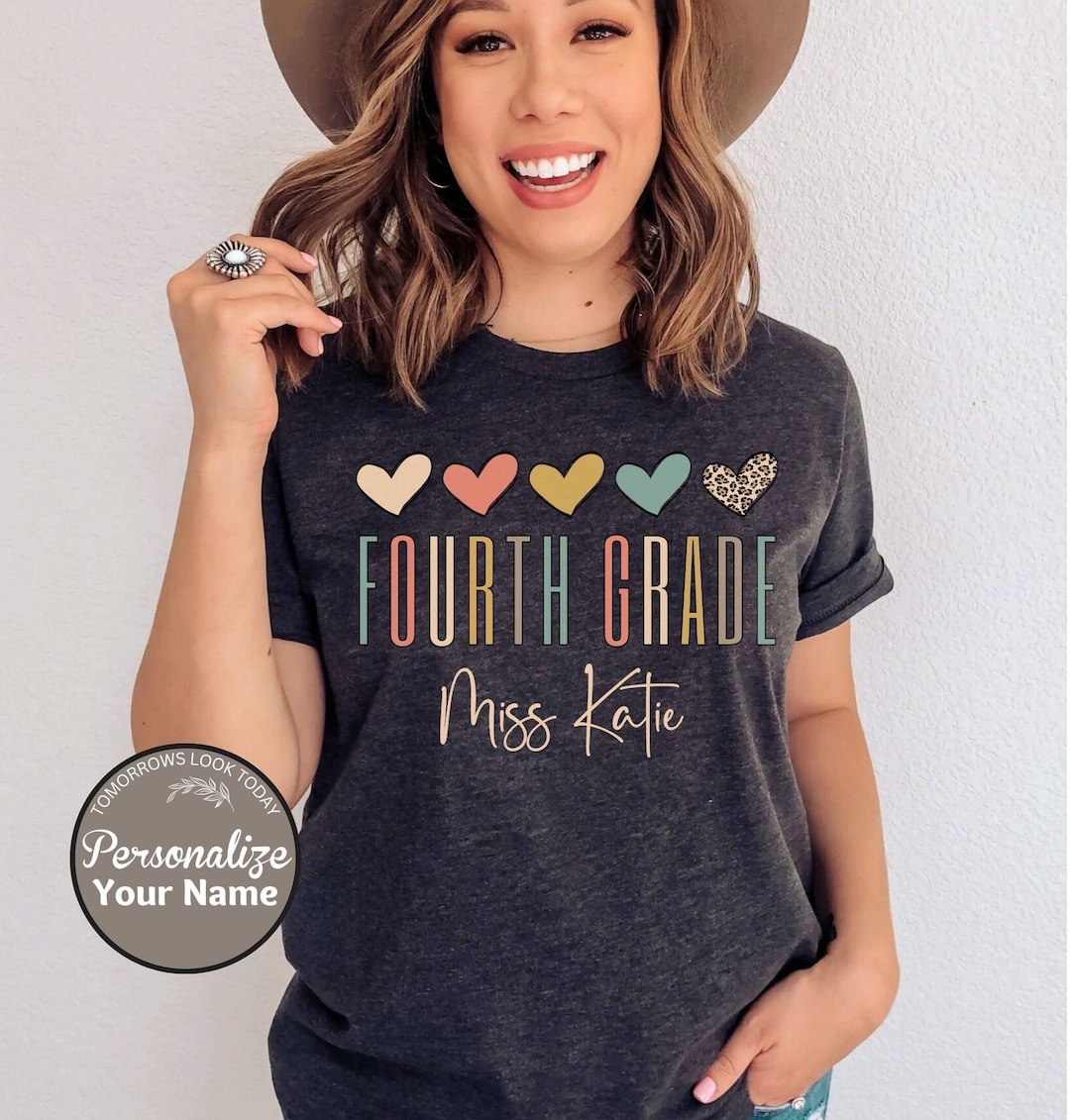 Fourth Grade Teacher Shirt, Personalized 4th Grade Shirt, Back to ...