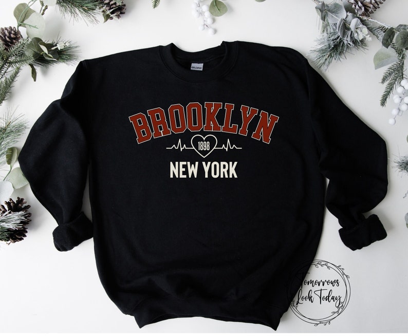 Brooklyn New York Sweatshirt New York Apparel Couples - Etsy