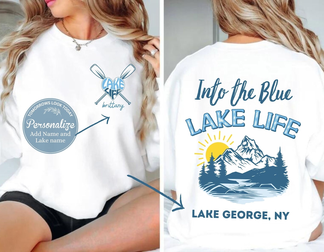 Custom Lake Life Sweatshirt, Personalized Lake House Gift, Custom ...