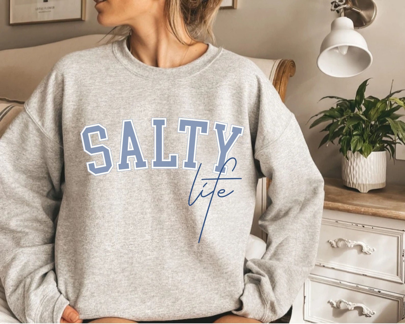 Salty Life Sweatshirt, Beach Sweatshirt, Beach Shirt, Swimsuit Coverup ...