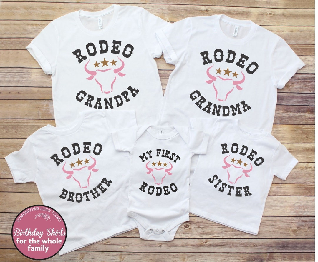 My First Rodeo Birthday Shirt, 1st Rodeo Matching Family Shirts, Rodeo ...