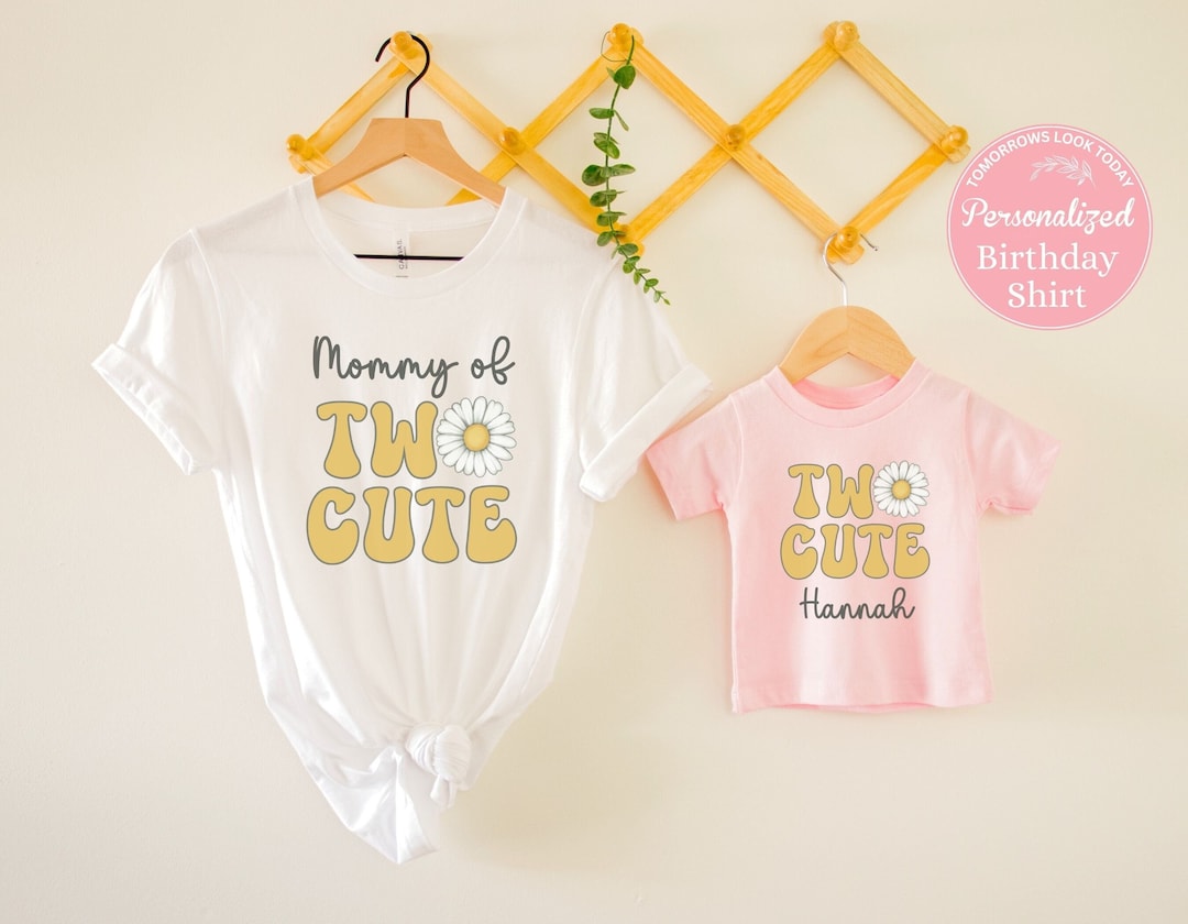 Two Cute Daisy Birthday Shirt, Toddler Girls for Birthday Party Outfit ...