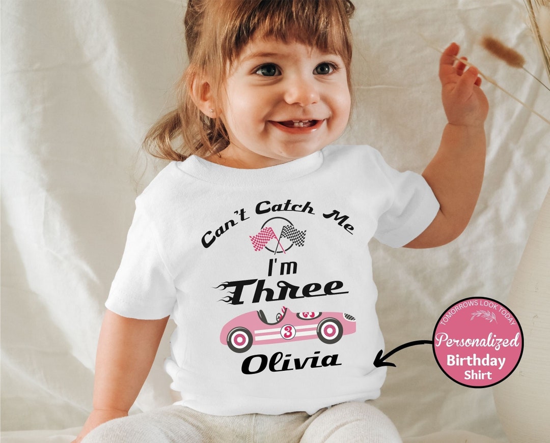 Race Car Birthday Shirt, Fast and Three Birthday Shirt, 3rd Birthday Tee, Toddler Girl Third ...