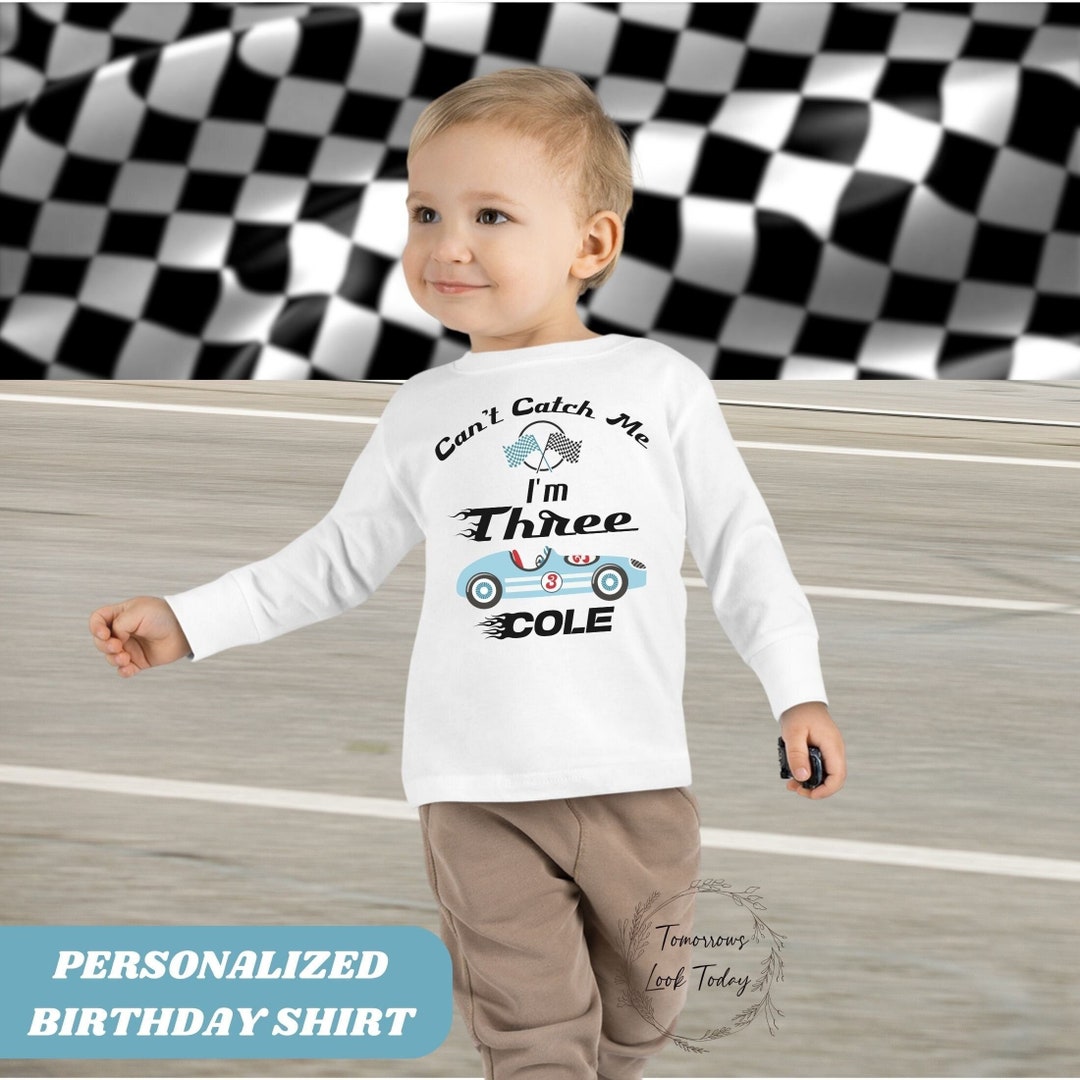 Race Car Birthday Shirt, Fast and Three Birthday Shirt, 3rd Birthday Tee, Third Birthday, Racing ...