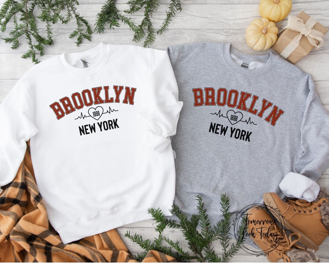 Brooklyn New York Sweatshirt New York Apparel Couples - Etsy