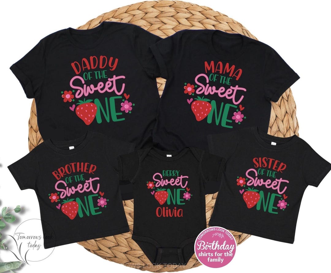 Sweet One Birthday Shirt, Strawberry Birthday Theme, Matching Family ...