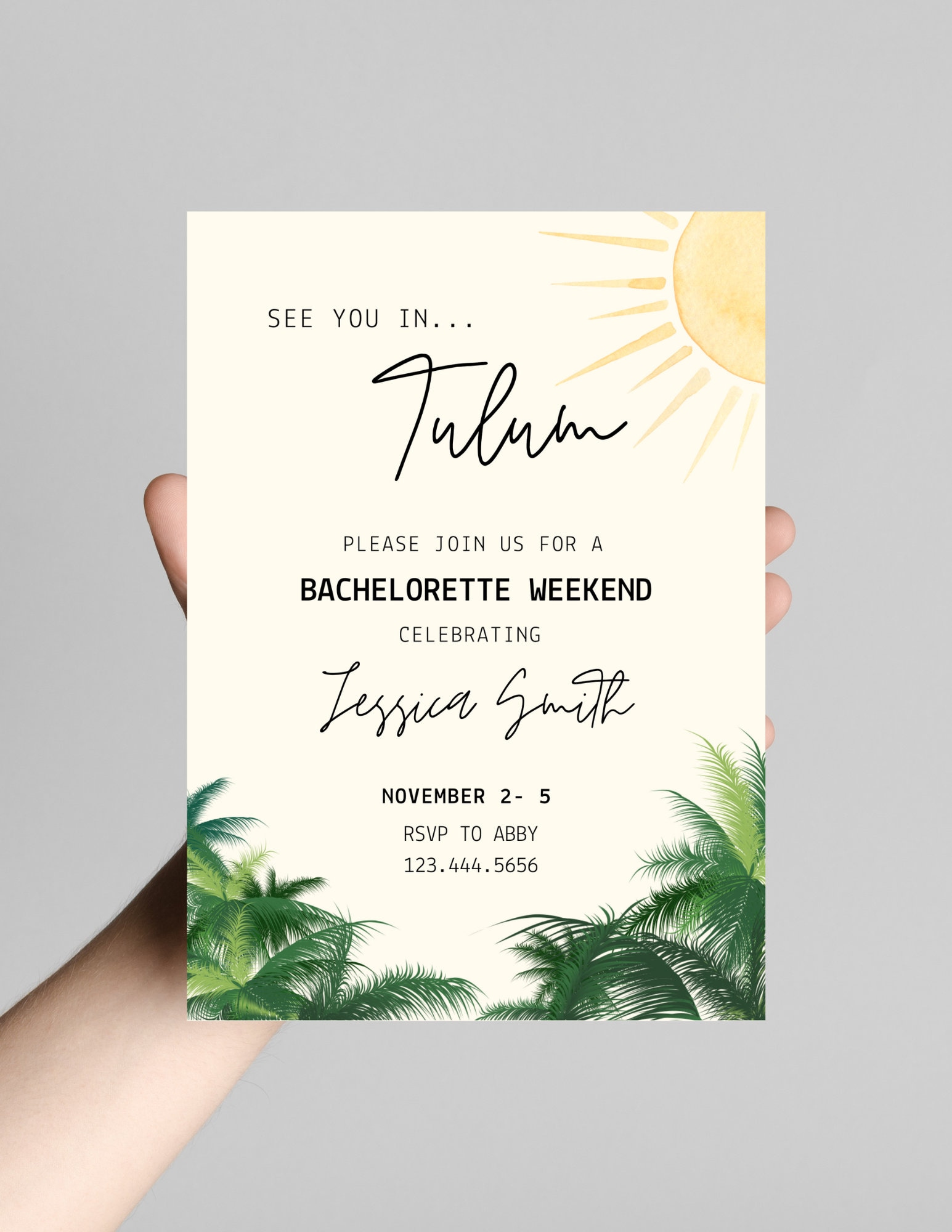 Tulum Bachelorette Invitation Template Mexico Bachelorette Itinerary ...