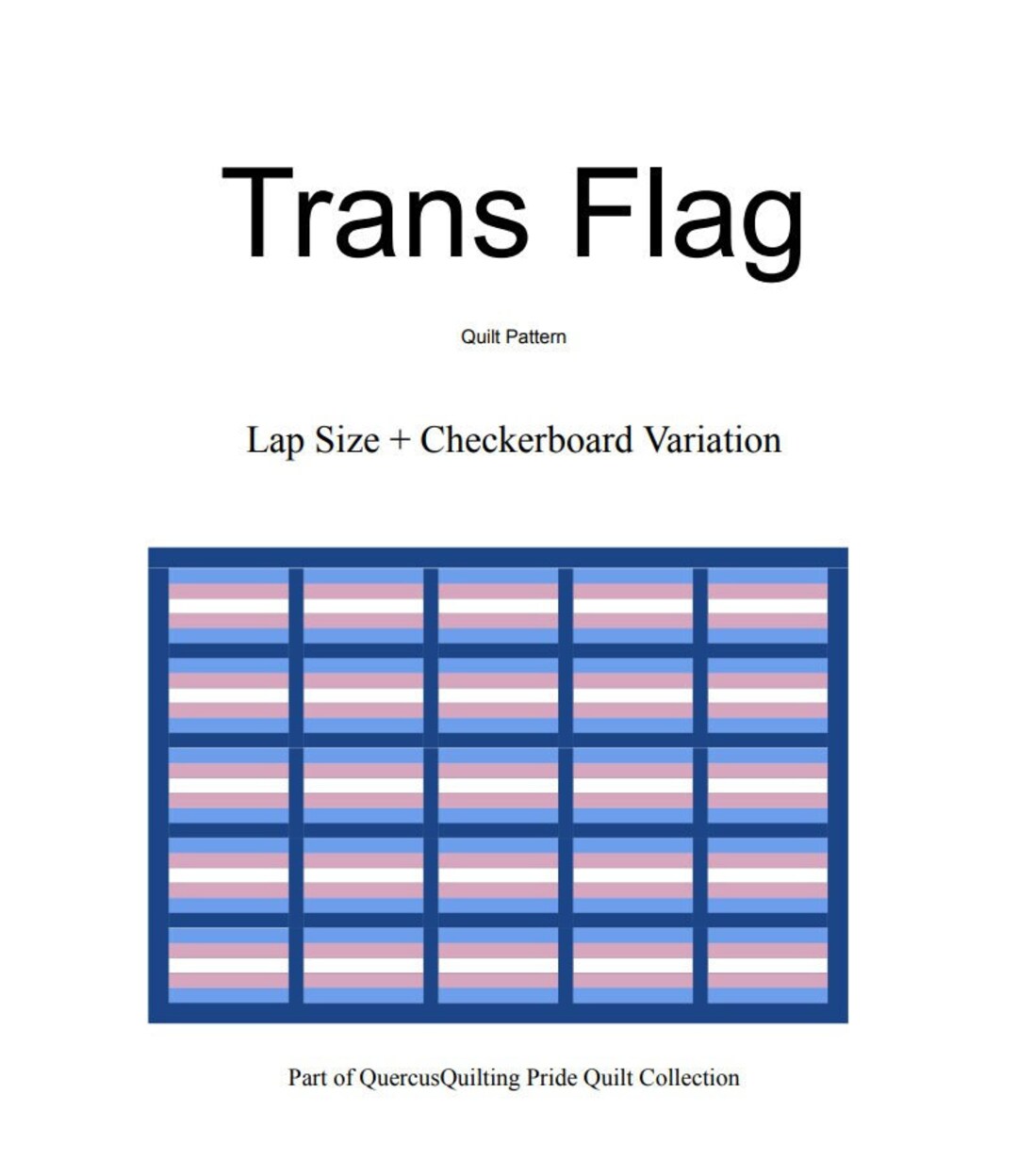 Quilt Pattern Trans Flag, Pride Quilt lap Size, 75 X 63 - Etsy
