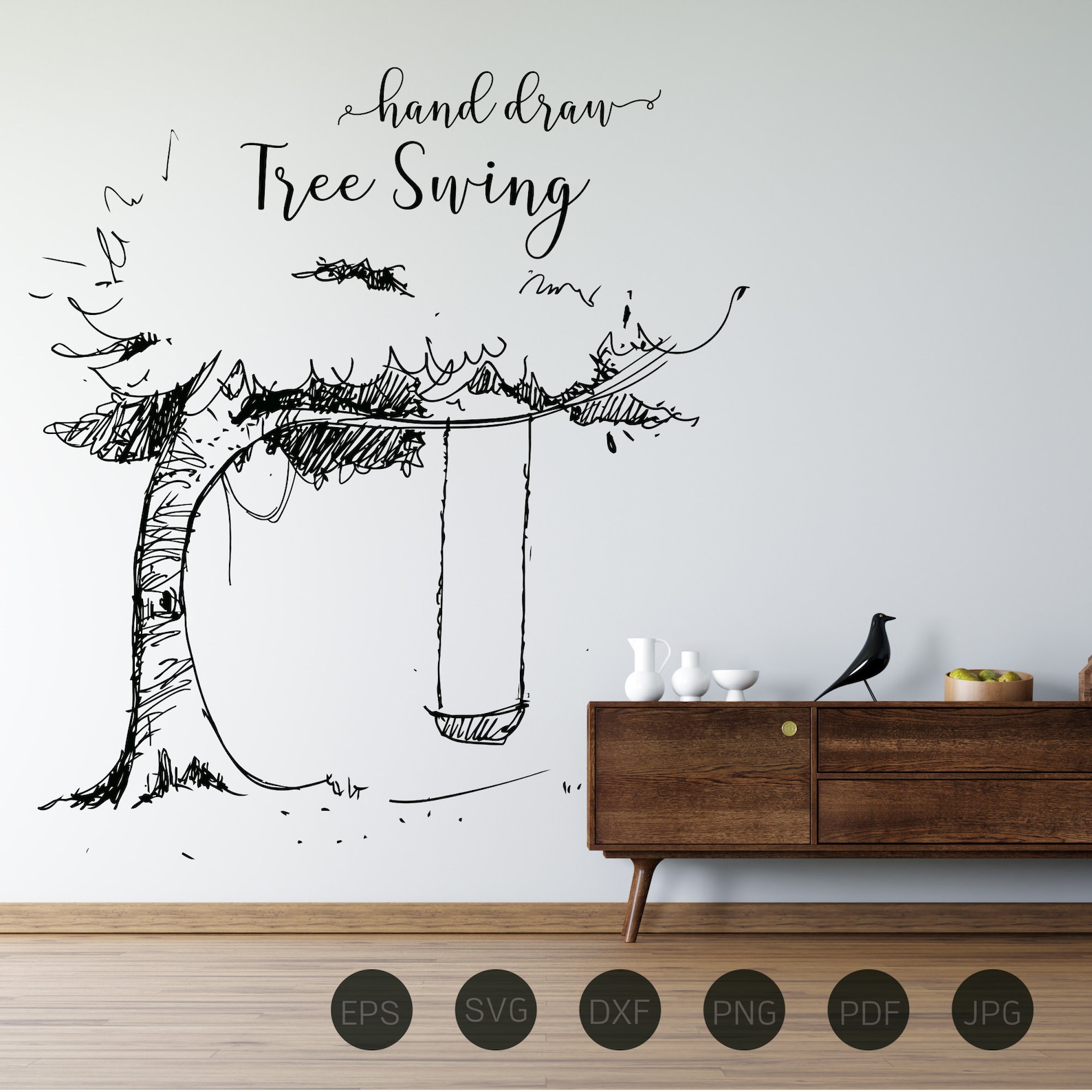 Tree Swing SVG Cut Filetree Swing Clip Art Digital Vector - Etsy