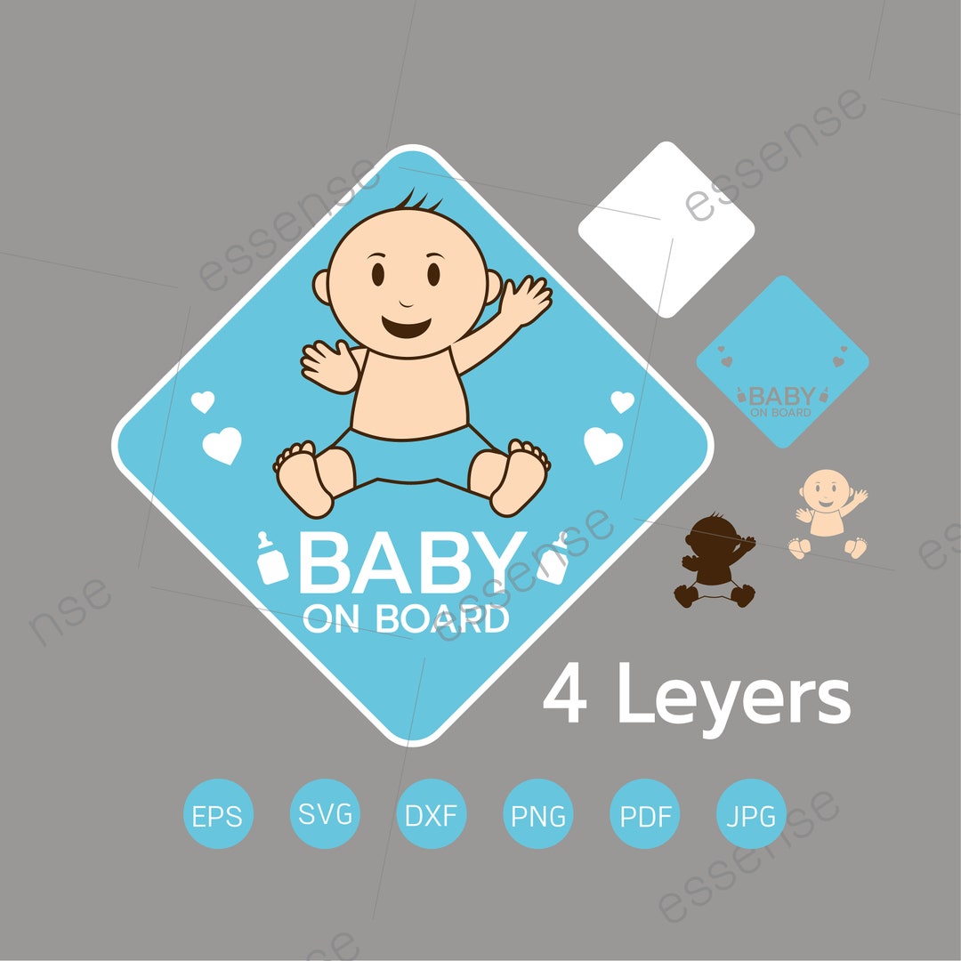 Cute Baby on Board SVG Cut File,baby on Board Cuttable Baby Cartoon Svg ...