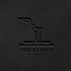Bricklayer Logo,hand Holding Mason Construction Building Concrete ...