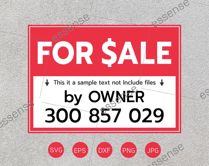 For Sale Sign Svg- for Sale Svg- Customizable for Sale Sign Svg ...