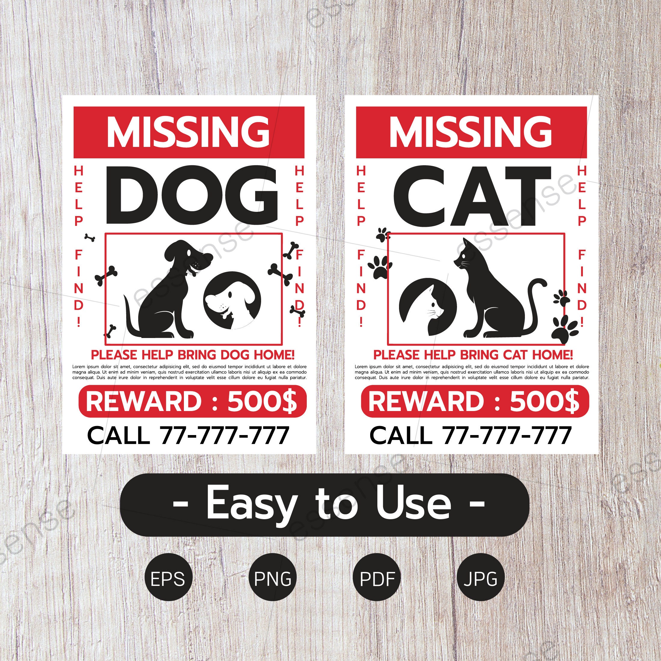 Lost Cat & Dog.reward for the Find.missing Poster. Lost Pet - Etsy UK