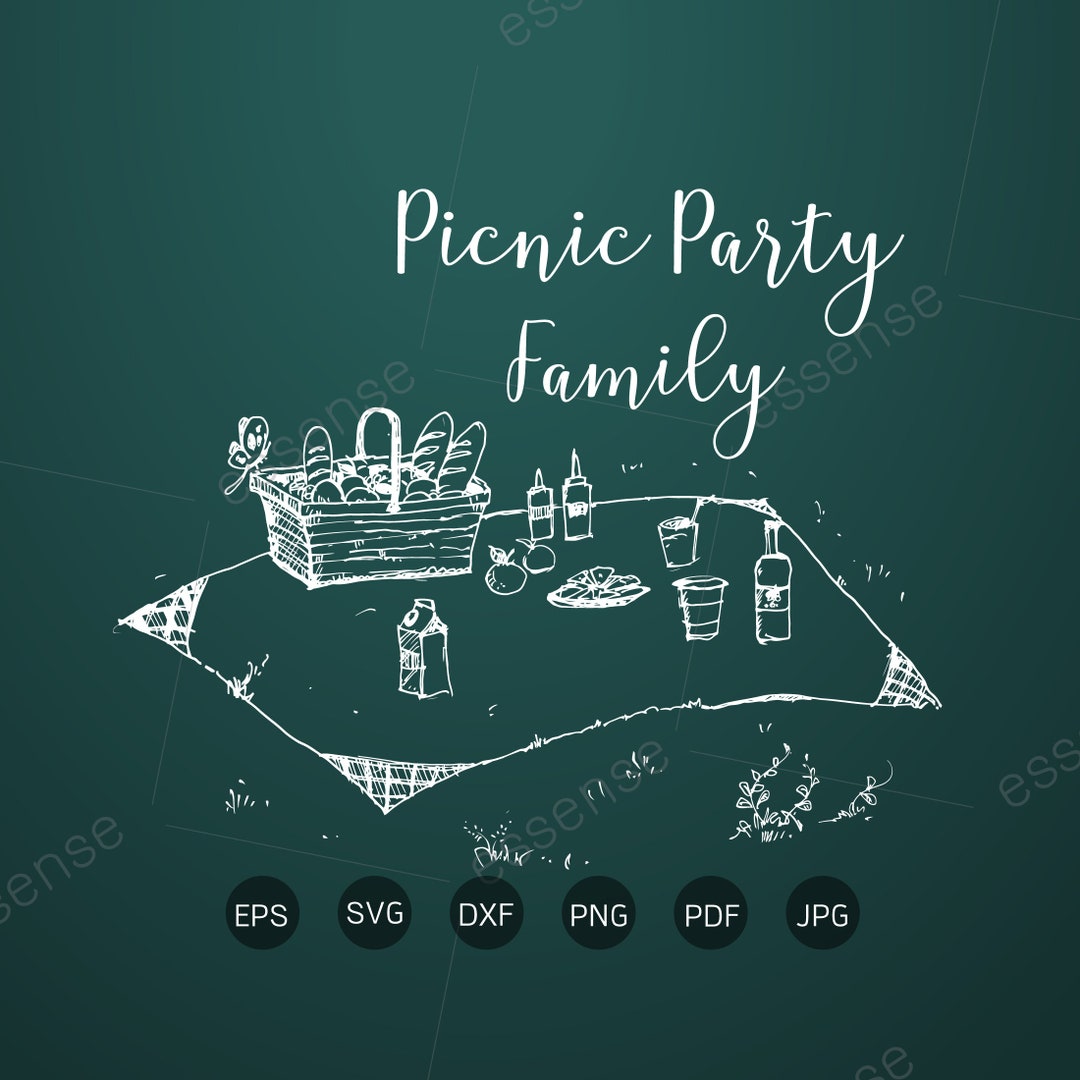 Outdoor Picnic Hand Drawn Svg,picnic in Park Svg,picnic Family Svg ...