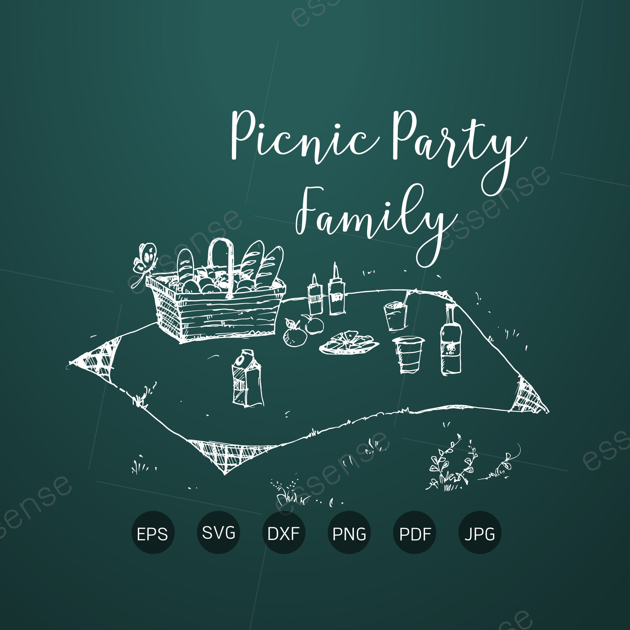 Outdoor Picnic Hand Drawn Svg,picnic in Park Svg,picnic Family Svg ...
