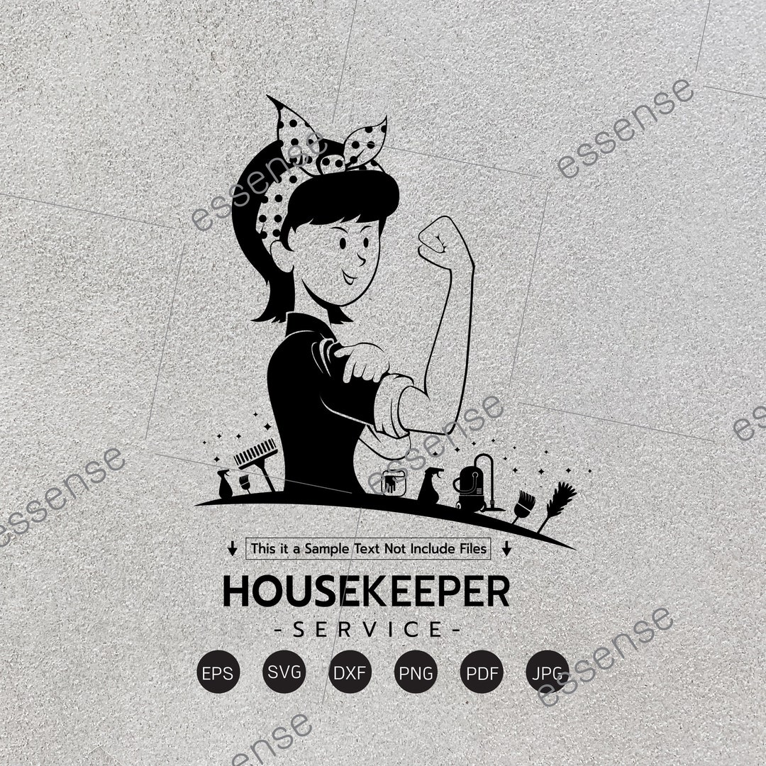 Housekeeper Logo Svg, Housekeeping Svg, Cleaning Service Svg, Maid ...