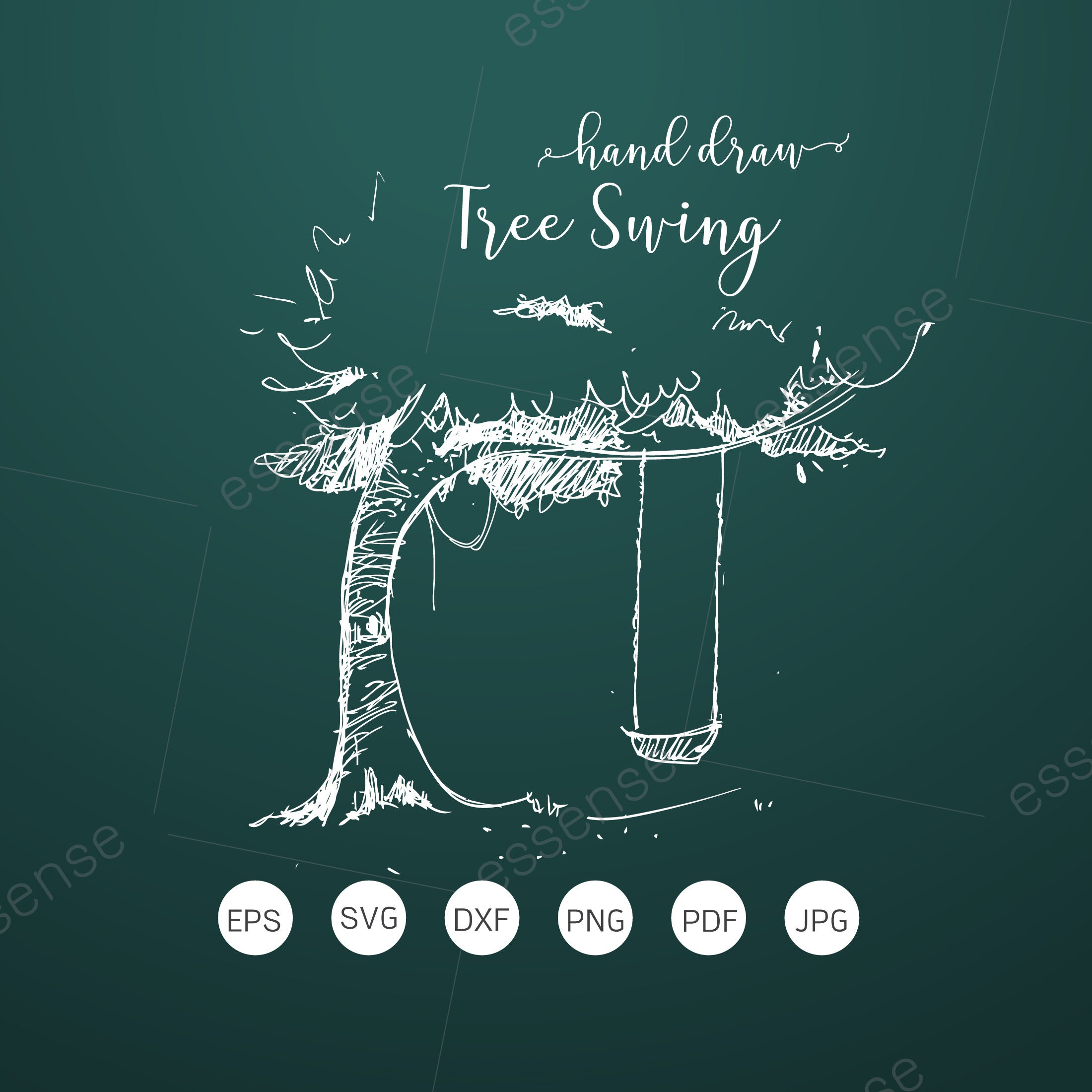 Tree Swing SVG Cut Filetree Swing Clip Art Digital Vector - Etsy