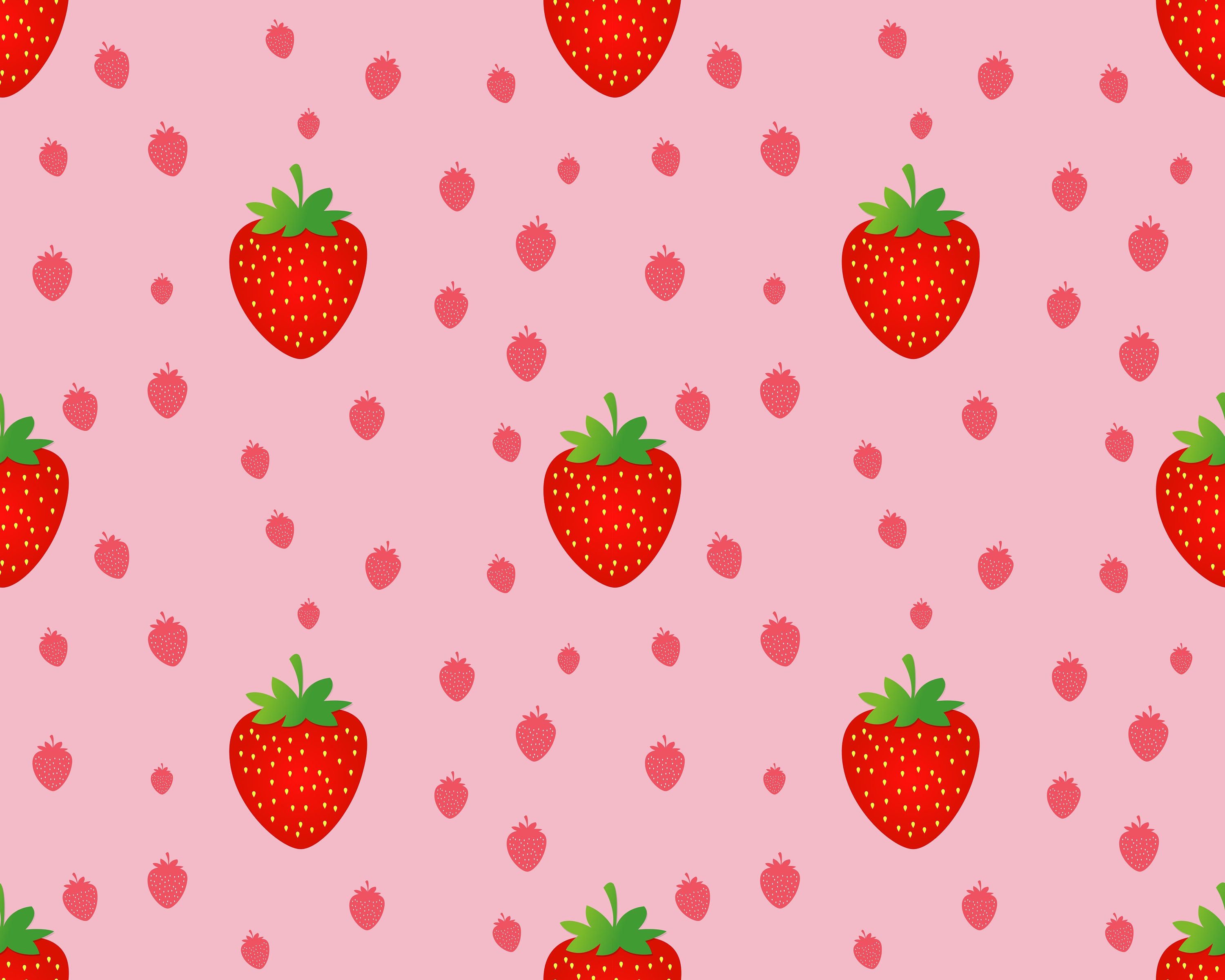 Seamless Strawberry Pattern on White Background Vector | Etsy