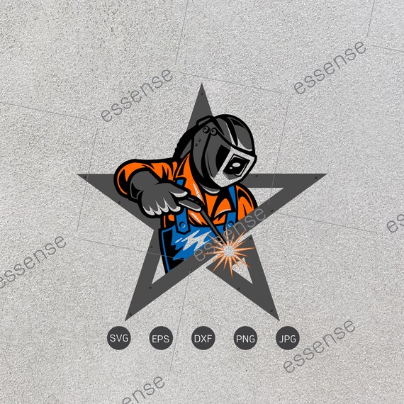 Welder Man Clipart Professional Welder At Work. Worker In... Stock