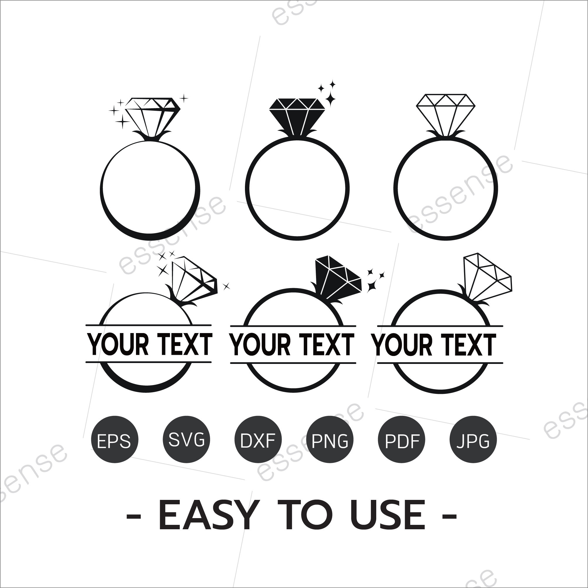 Wedding svg Diamond engagement ring svg Diamond ring svg | Etsy