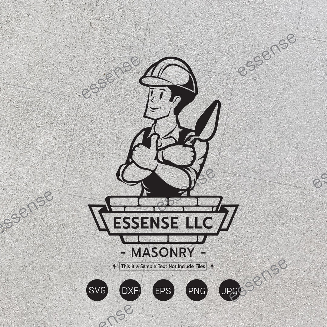 Bricklayer Logo, Mason Logo Svg Construction Building Concrete Cement ...