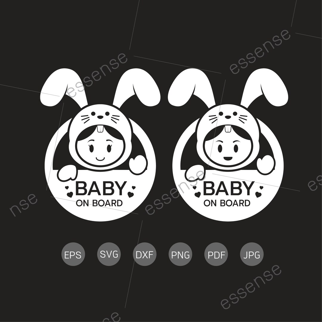Cute Baby on Board SVG Cut File,baby on Board Cuttable Boy and Girl Svg ...