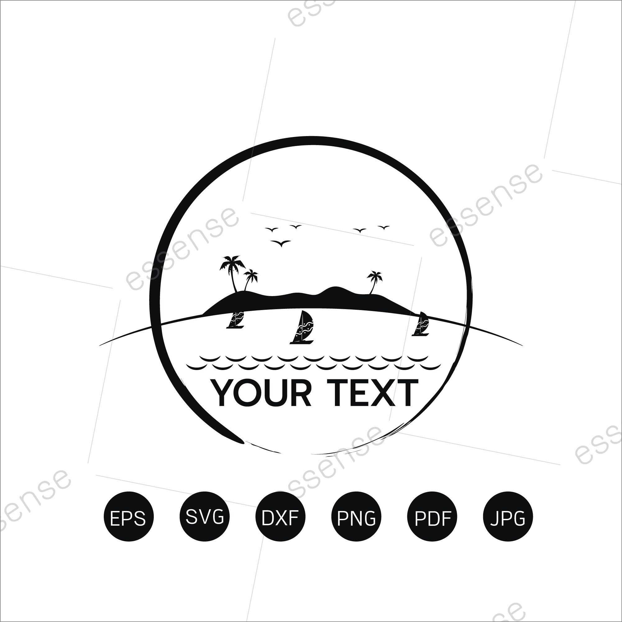 Strand SVG Palme Sonnenuntergang Motiv svg Meer Urlaub | Etsy