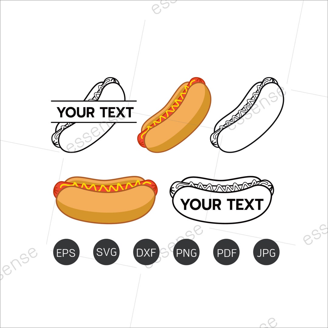 Hot Dog Svg, Hotdog Svg Files Cricut, Hot Dog Bun Svg, Fast Food Svg ...