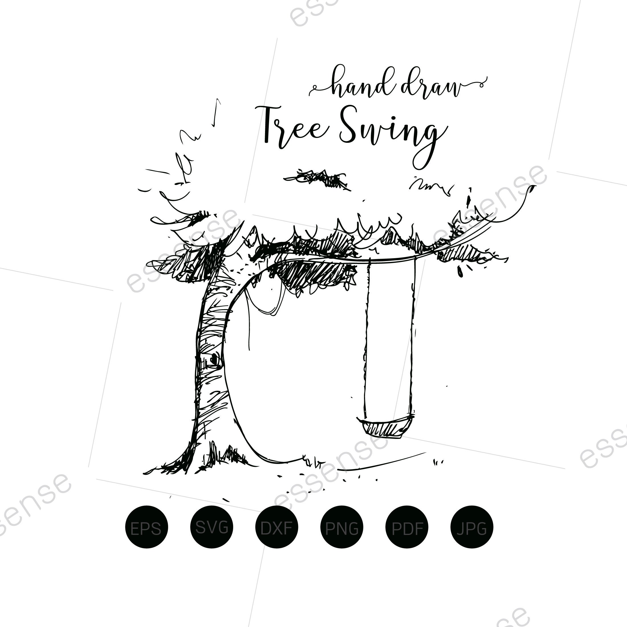Tree Swing SVG Cut Filetree Swing Clip Art Digital Vector - Etsy