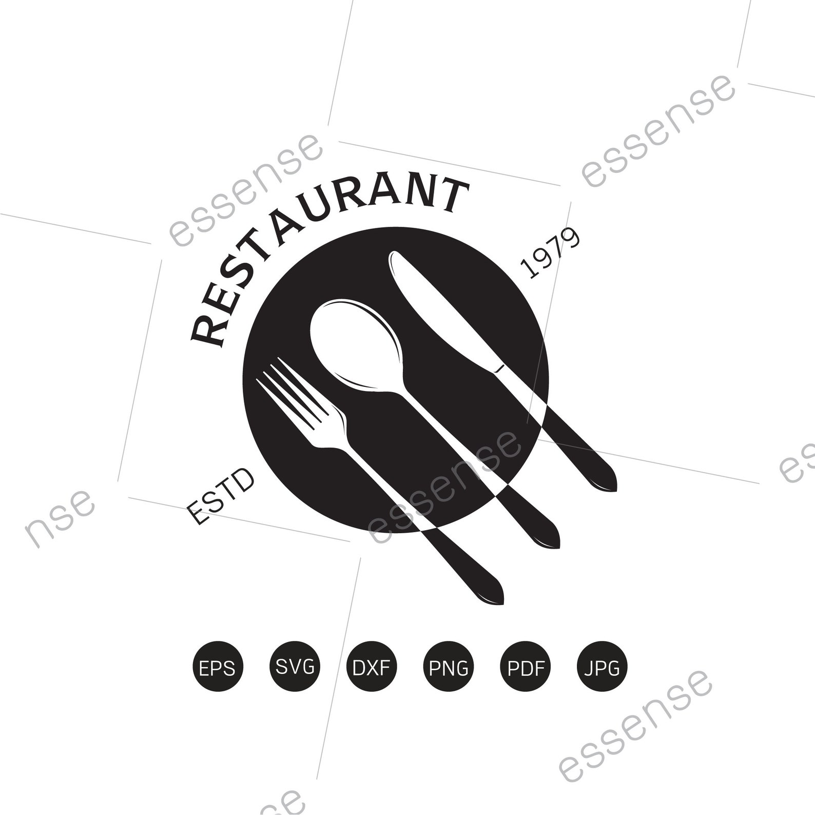 Restaurant Logo SVG Kitchen Monogram Frame Svgrestaurant - Etsy