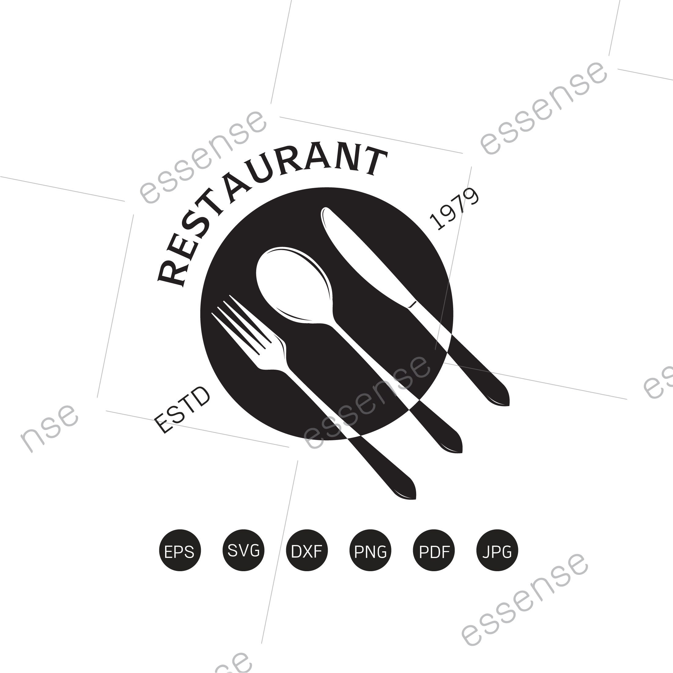 Restaurant Logo SVG Kitchen Monogram Frame Svgrestaurant - Etsy