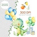 33 Cute Dinosaurs Party Clipart Bundle - Watercolor Dinosaurs, Funny ...