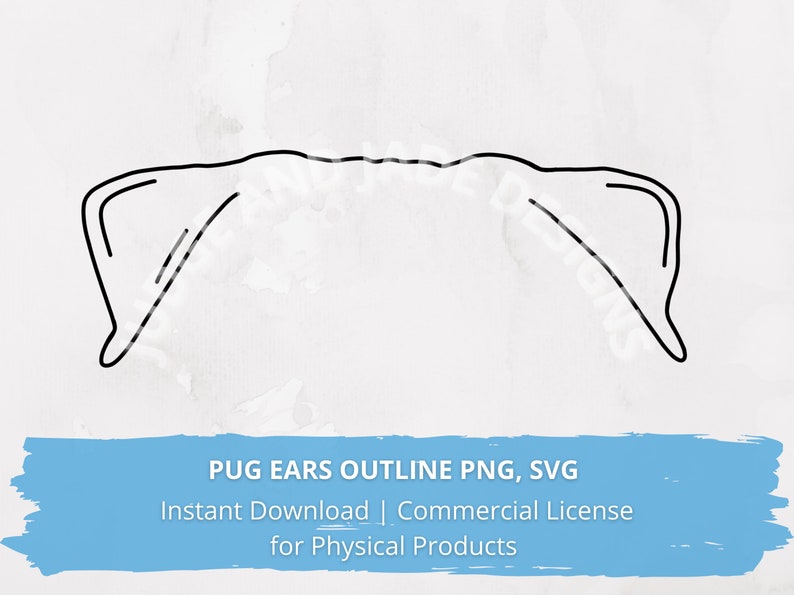 Pug Dog Ear Outline SVG PNG Digital Download for Cricut and - Etsy UK