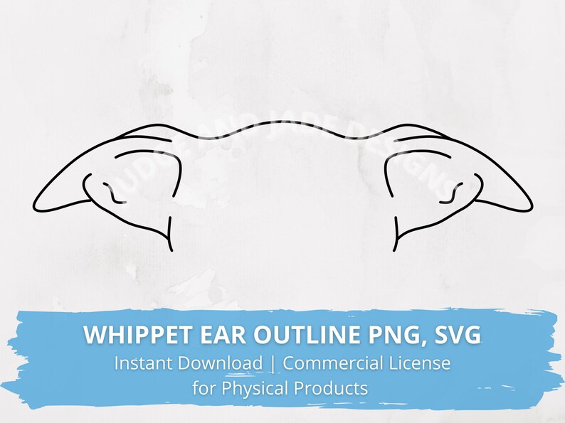 Whippet Dog Ear Outline SVG PNG Digital Download for Cricut - Etsy