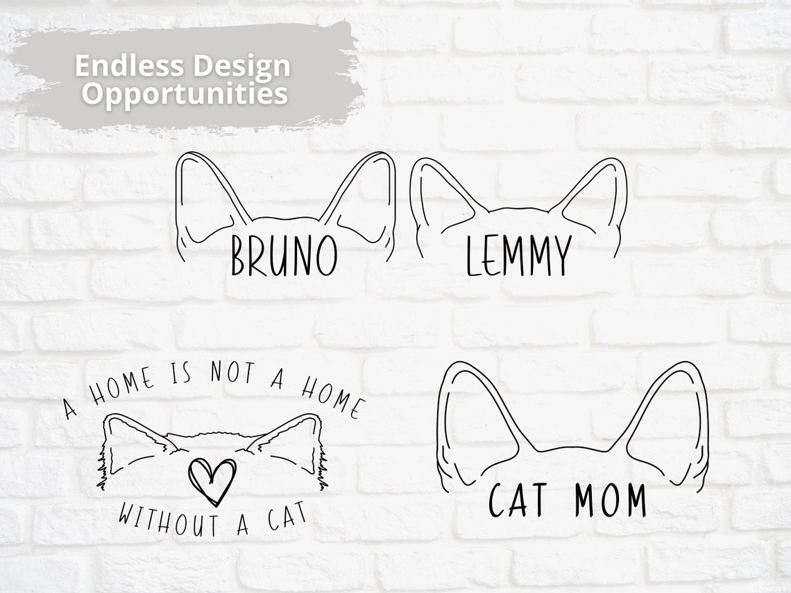 Cat Ears Outline Drawing SVG Bundle With 10 Breeds - Etsy UK