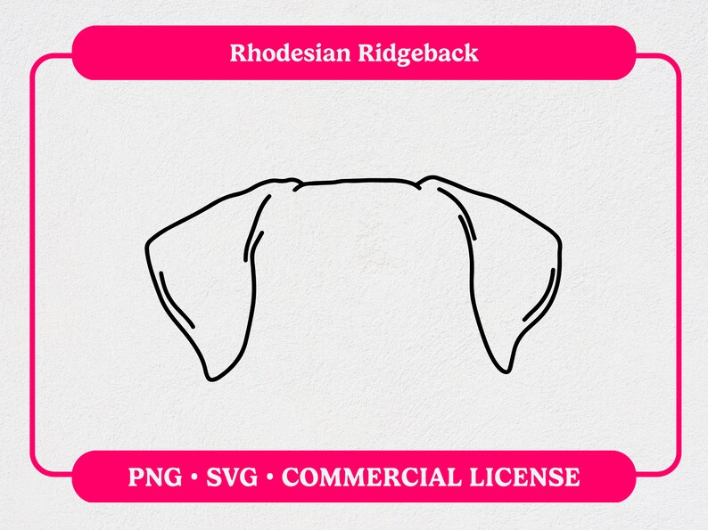 Rhodesian Ridgeback Dog Ear Outline SVG PNG Digital Download - Etsy