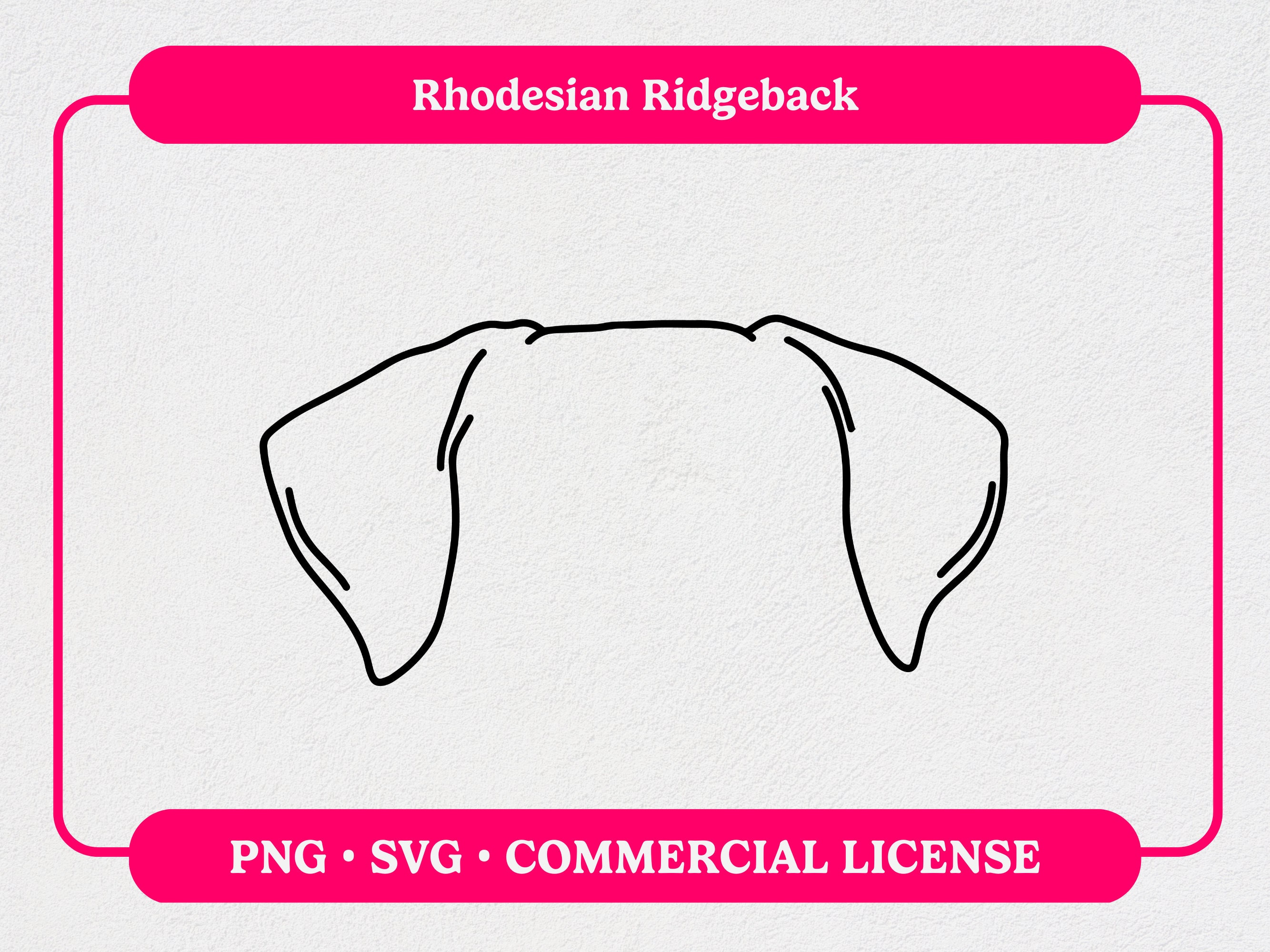 Rhodesian Ridgeback Dog Ear Outline SVG PNG Digital Download - Etsy Canada