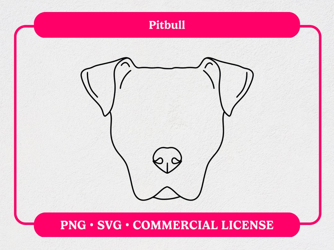 Pitbull Face Outline Drawing SVG PNG Digital Download Dog - Etsy