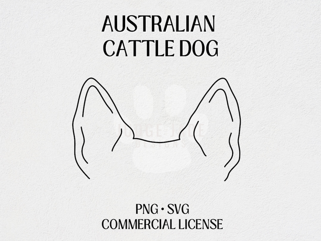 Australian Cattle Dog Ear Outline SVG, PNG Digital Download for Cricut ...