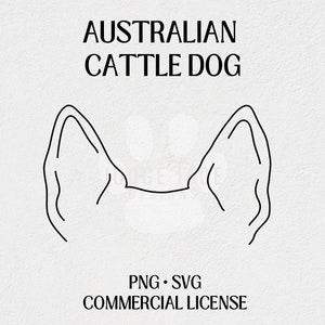 Australian Cattle Dog Ear Outline SVG, PNG Digital Download for Cricut ...