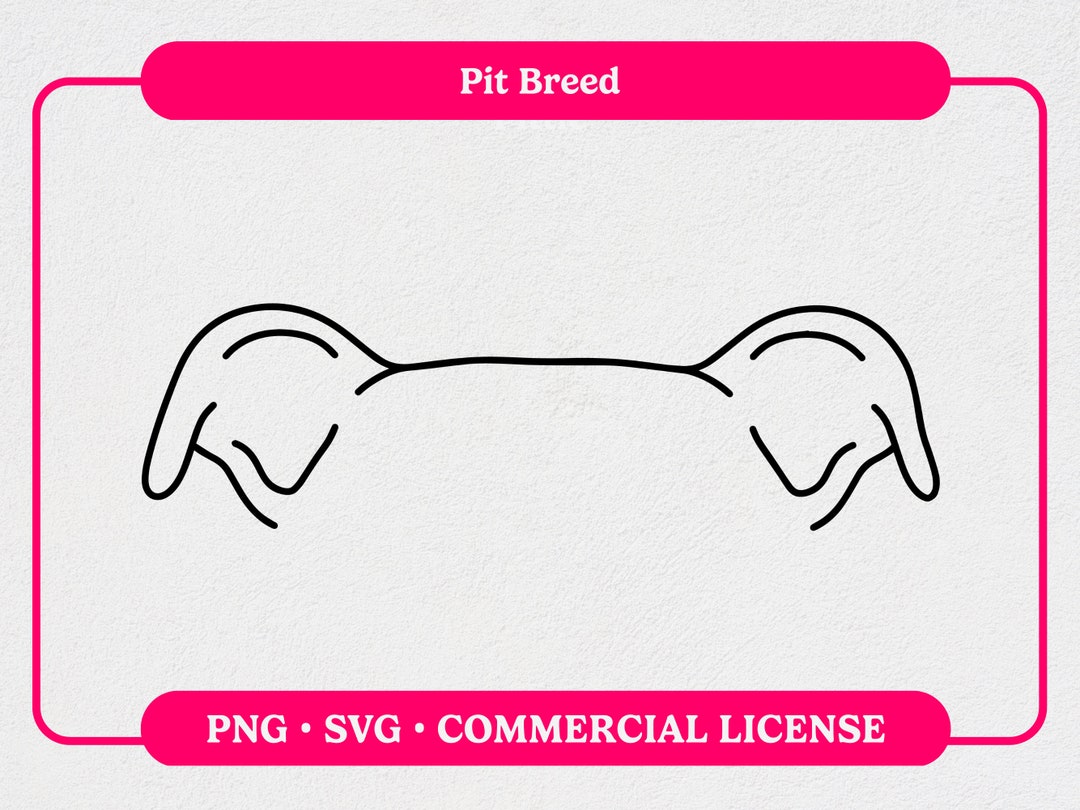 Pit Breed Dog Ear Outline SVG PNG Digital Download for Cricut - Etsy