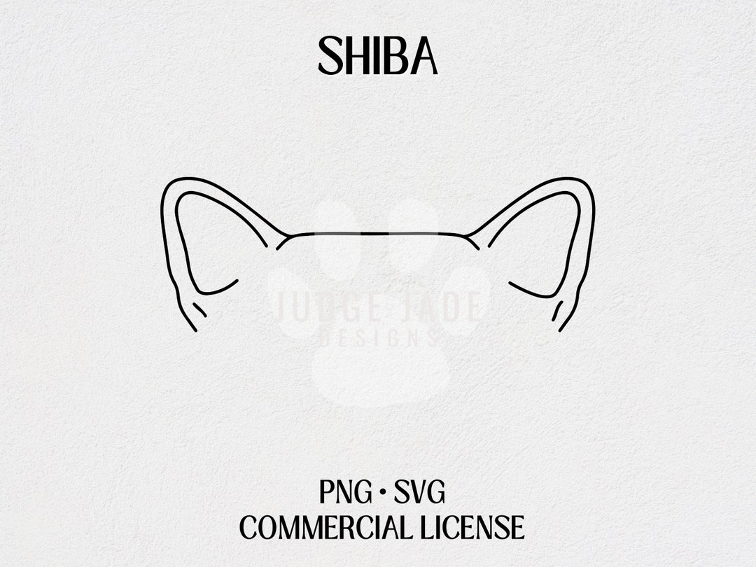 Shiba Inu Dog Ear Outline SVG, PNG Digital Download for Cricut and ...